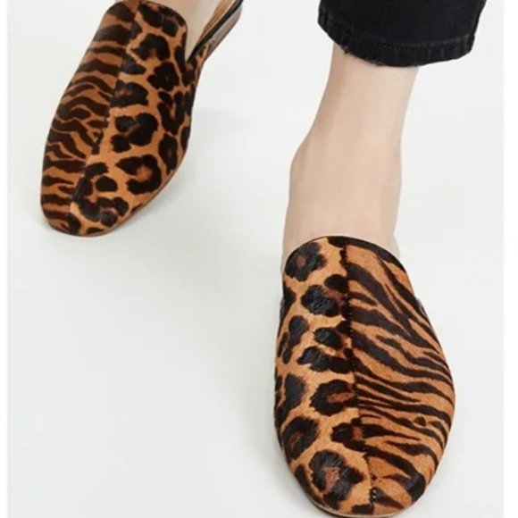 Splendid | Shoes | Splendid Mixed Print Leopard Calf Hair Leather Mules ...